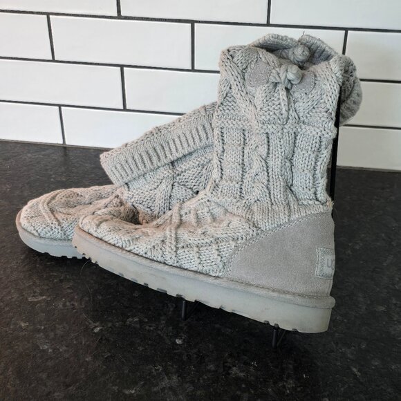 UGG | Shoes | Ugg Grey Knit Sweater Boot Size 9 | Poshmark